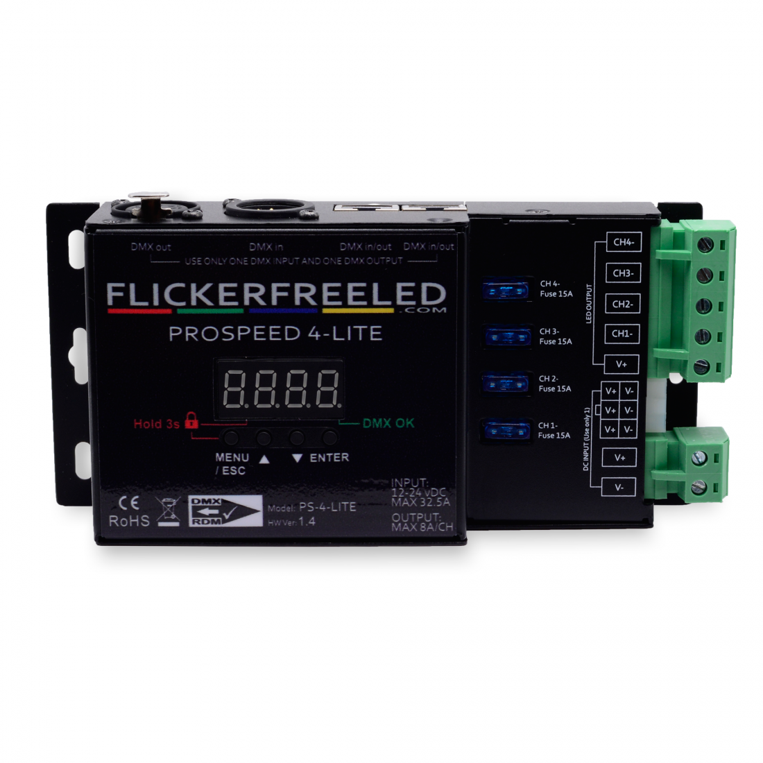 ProSpeed 4-LITE DMX Filcker-free LED Dimmer for Film and Television